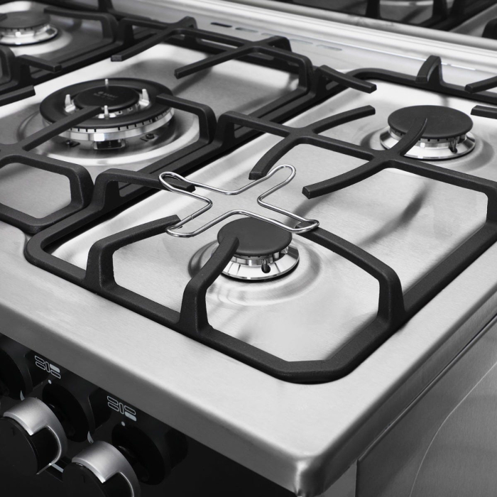 Unionaire C69SS-GC-511-ICSH-AL Gas Cooker, 5 Burners, 90×60 cm - Silver Black