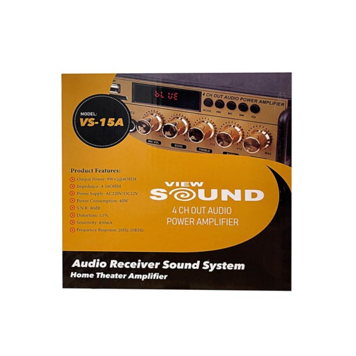 View Sound VS-15A Amplifier, 4 Channels - Gold Black