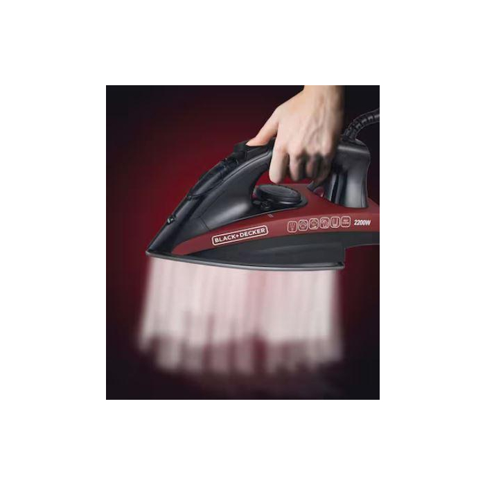 Black + Decker Steam Iron, 2200 Watt, Black*Red - X2200-B5