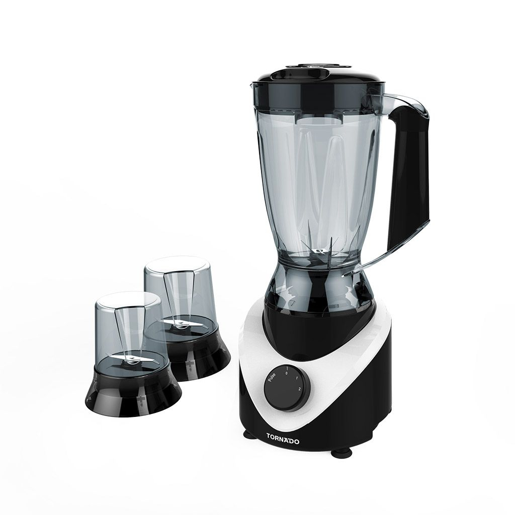 TORNADO Electric Blender 500 Watt 1.5 Liter 2 Mills Black BL500/2